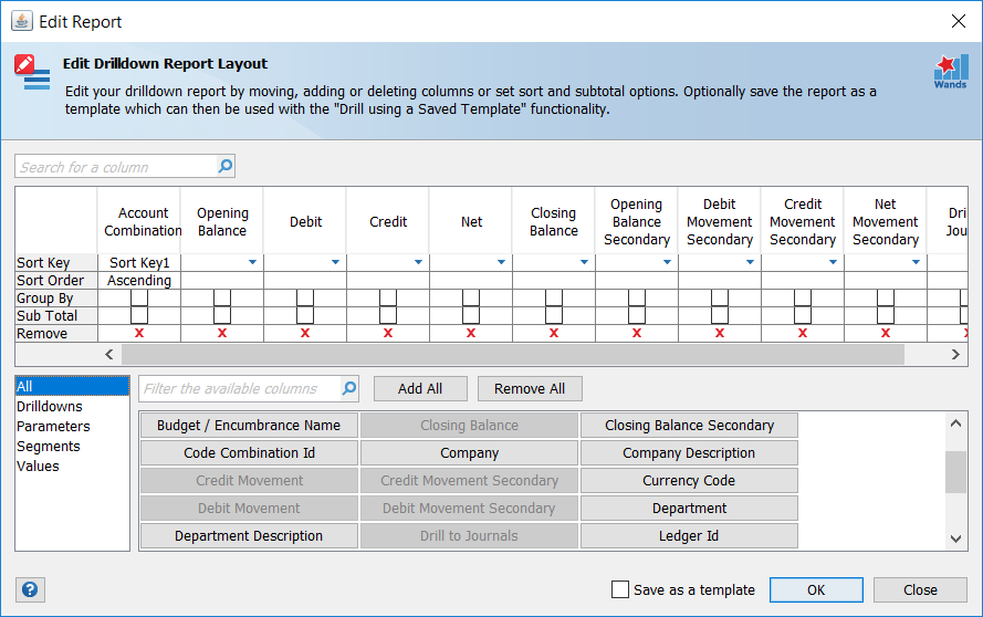 Edit Template Layout – Wands for SAP